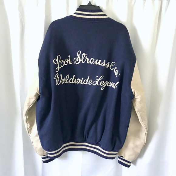 Levi's | Jackets & Coats | Leather Sleeve Levis Varsity Jacket Italy ...